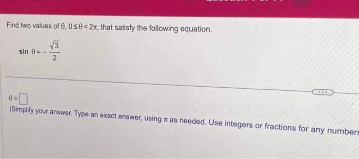 Solved Find two values of θ,0≤θ