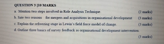 Solved QUESTION 3 [ 10 ﻿MARKSa. ﻿Mention two steps involved | Chegg.com