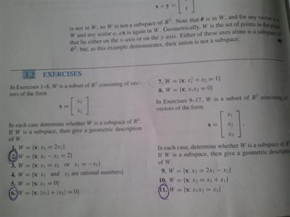 Solved In Exercises 1-8. W is a subset of R2 consisting of | Chegg.com