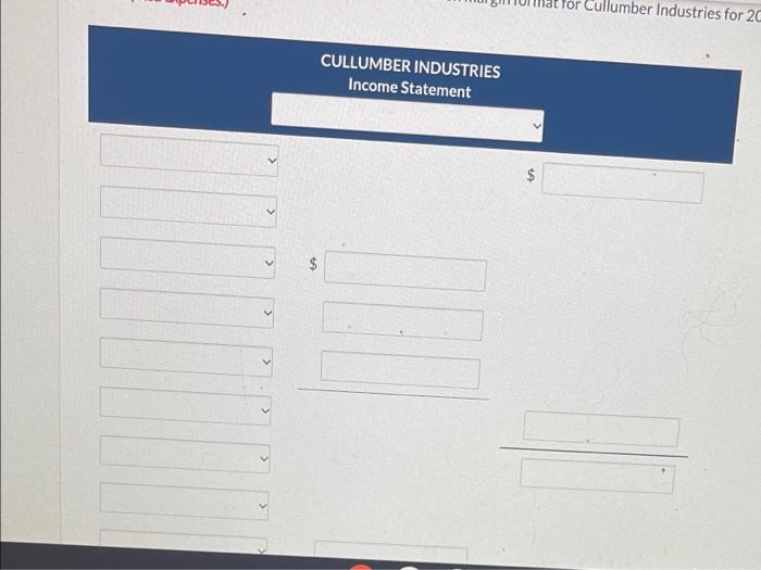 Solved Current Attempt in Progress Cullumber Industries | Chegg.com