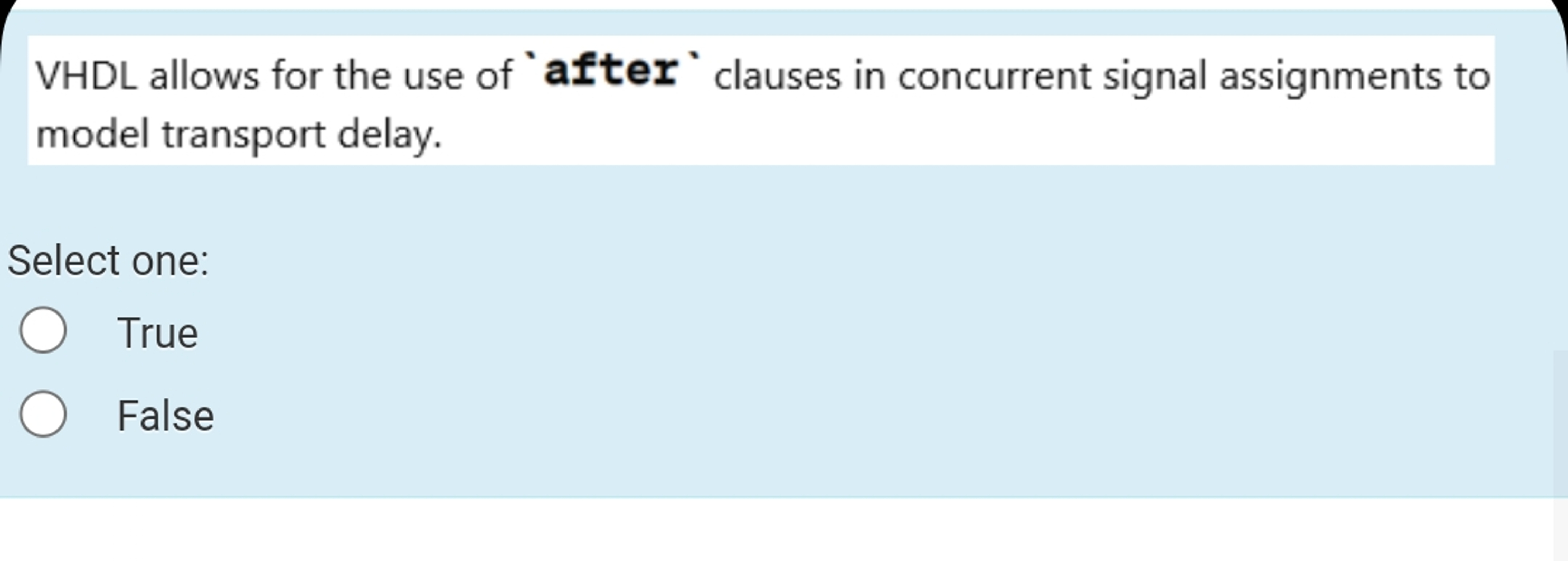 Solved VHDL allows for the use of clauses in concurrent | Chegg.com