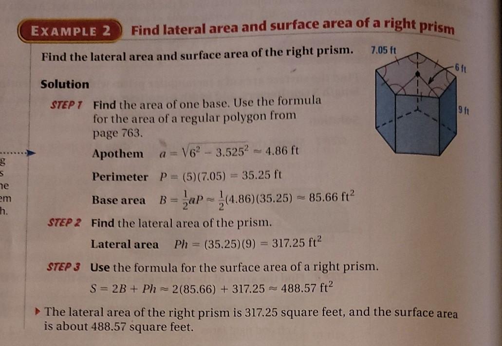 Solved 9. The lateral area of the right regular triangular | Chegg.com