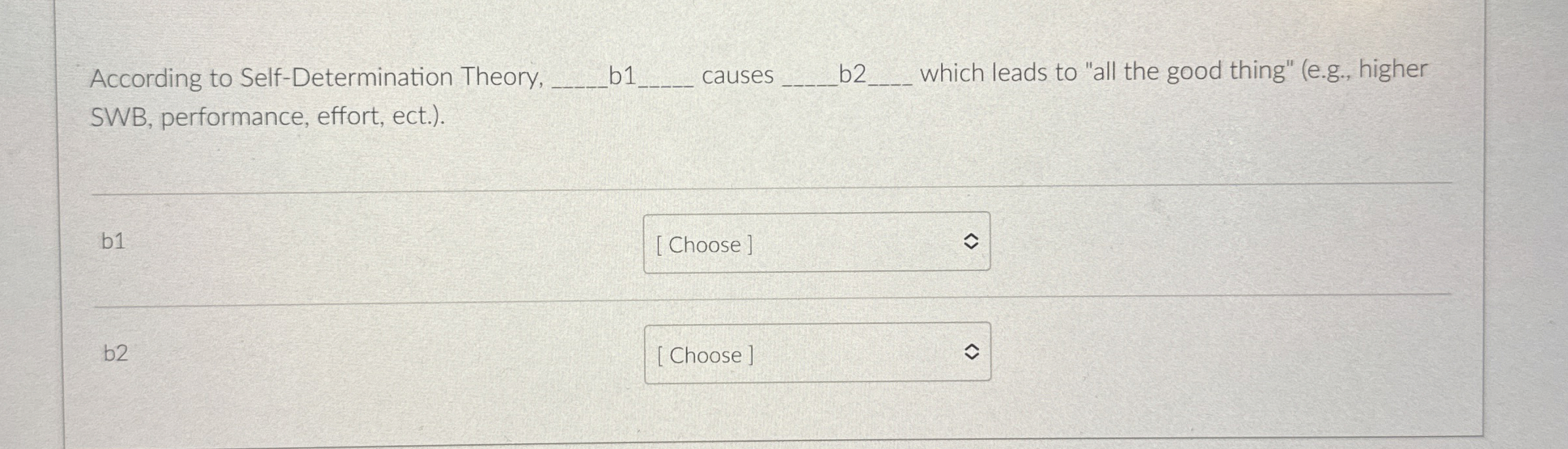 Solved According to Self-Determination Theory, ﻿b1 | Chegg.com