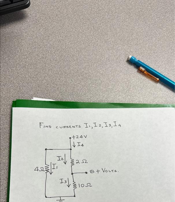Solved Find CuRRENTS I1,I2,I3,I4 | Chegg.com