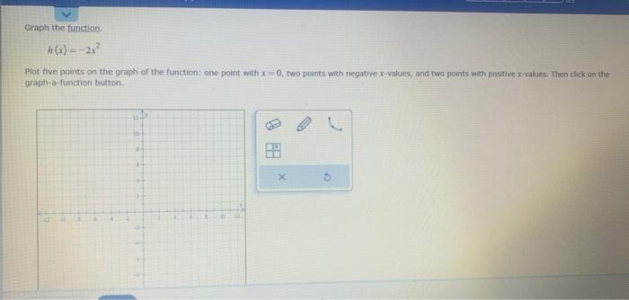 Solved Graph the function. h(x)=−2x2 Plot five points on the | Chegg.com