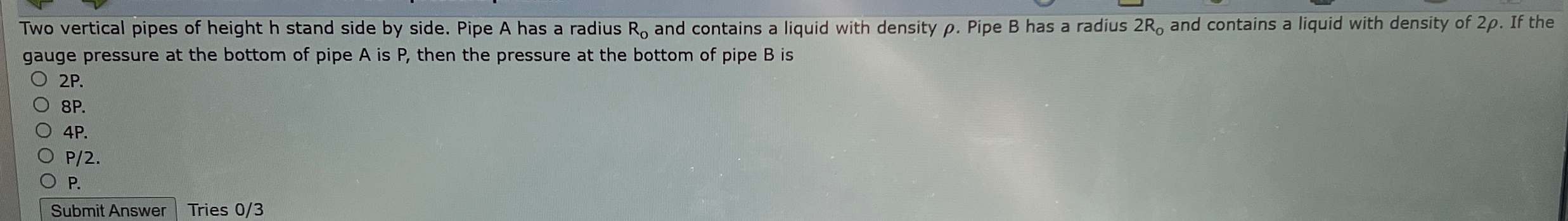 High Quality SOLUTION Two vertical pipes of height h ﻿stand side by ...