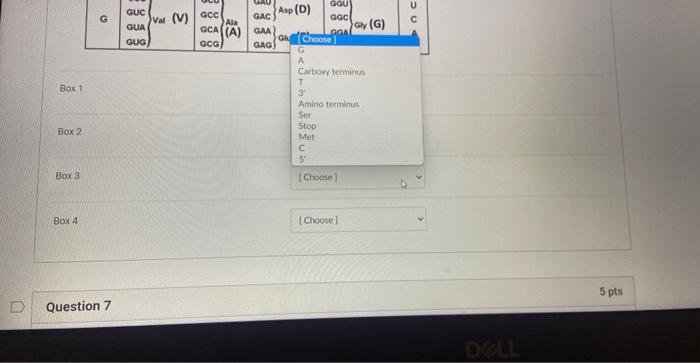 Solved Based on the table below, match the following Boxes: | Chegg.com
