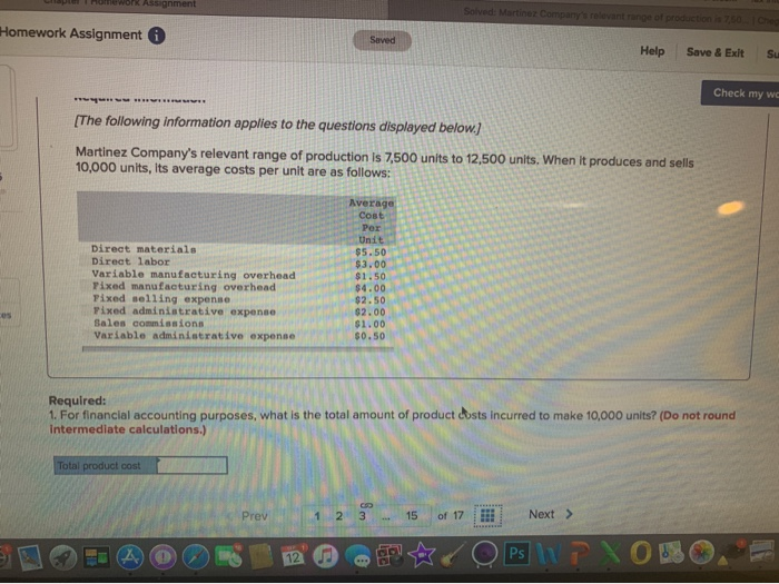 Solved C h omework Assignment Solved: Martiner Company | Chegg.com