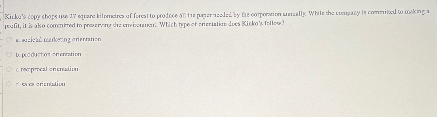 Solved Kinko's copy shops use 27 ﻿square kilometres of | Chegg.com