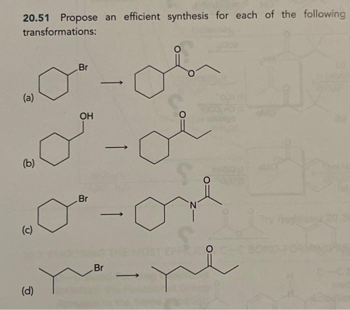Solved 20.51 Propose an efficient synthesis for each of the | Chegg.com