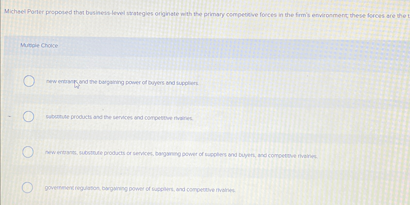 Solved Michael Porter proposed that business-level | Chegg.com