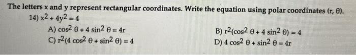 Solved The letters x and y represent rectangular | Chegg.com
