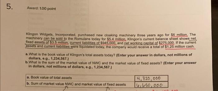 Solved Klingon Widgets, Incorporated, purchased new cloaking | Chegg.com