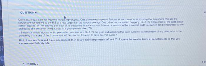 Solved Onine tax preparation has becorne increasingly | Chegg.com