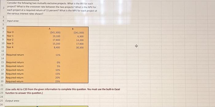 Solved Consider the following two mutually exclusive | Chegg.com