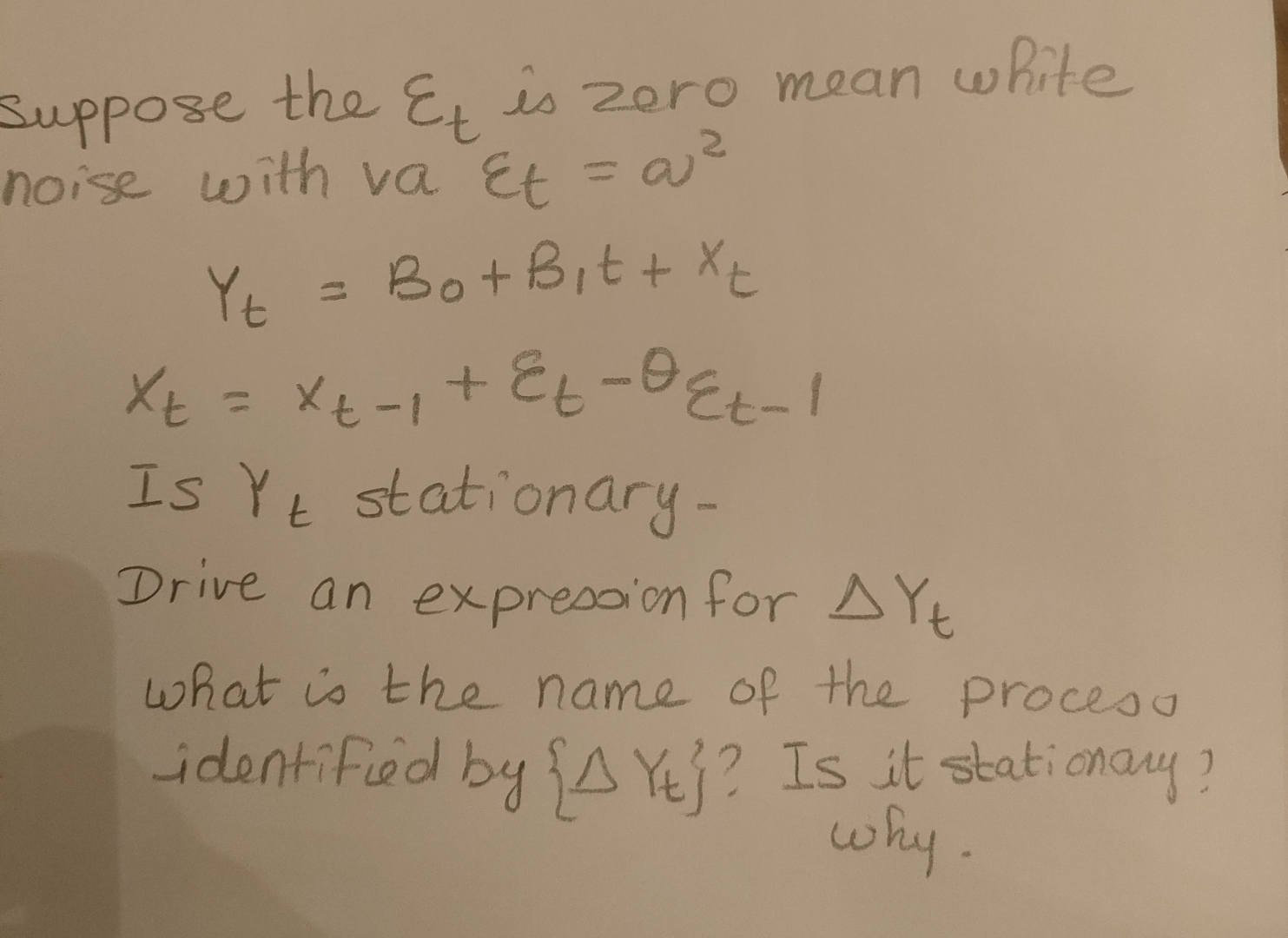 Solved Suppose the εt ﻿is zero mean white noise with va | Chegg.com