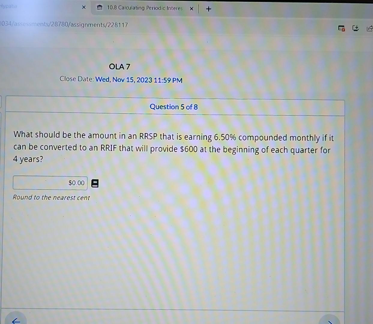 Solved What should be the amount in an RRSP that is earning | Chegg.com