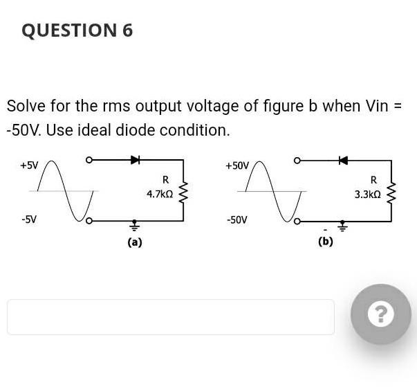 Solved Solve for the rms output voltage of figure b when Vin | Chegg.com