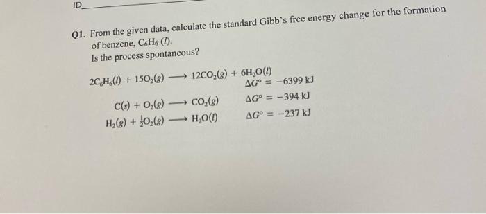 Solved Q1. From the given data, calculate the standard | Chegg.com