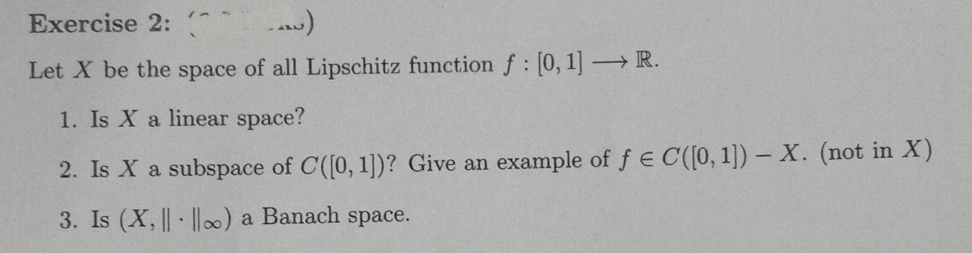 Solved Functional Analysis I want to solve exercise | Chegg.com