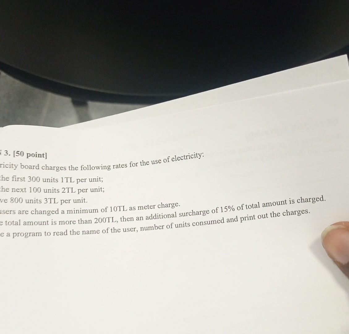 Solved 3. [50 point ] ricity board charges the following | Chegg.com