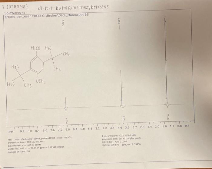 Solved Annotation of Proton NMR Spectra 1. The structure of | Chegg.com