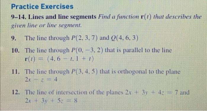 Solved Practice Exercises 9–14. Lines and line segments Find | Chegg.com