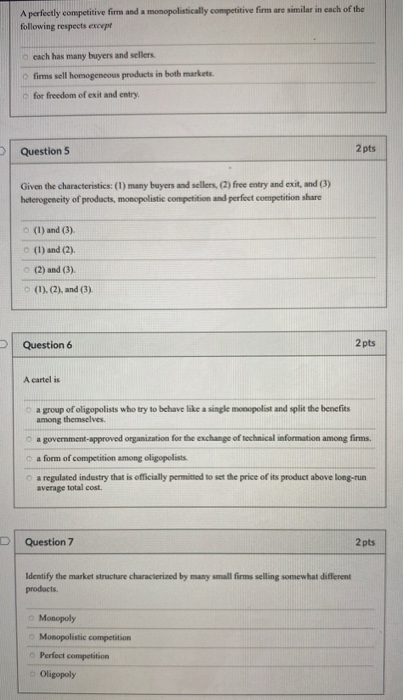 Solved A perfectly competitive firm and a monopolistically | Chegg.com