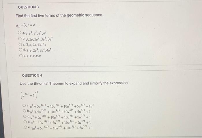 Solved Question 1 Write The First Five Terms Of The Sequence 