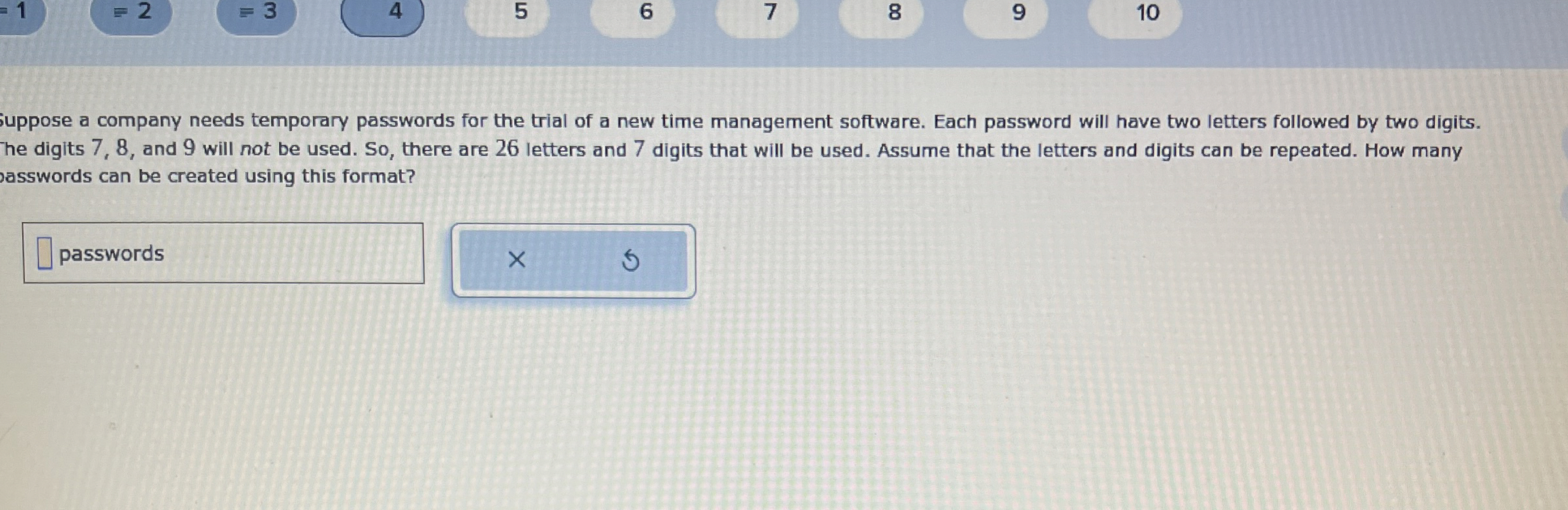 Solved uppose a company needs temporary passwords for the | Chegg.com