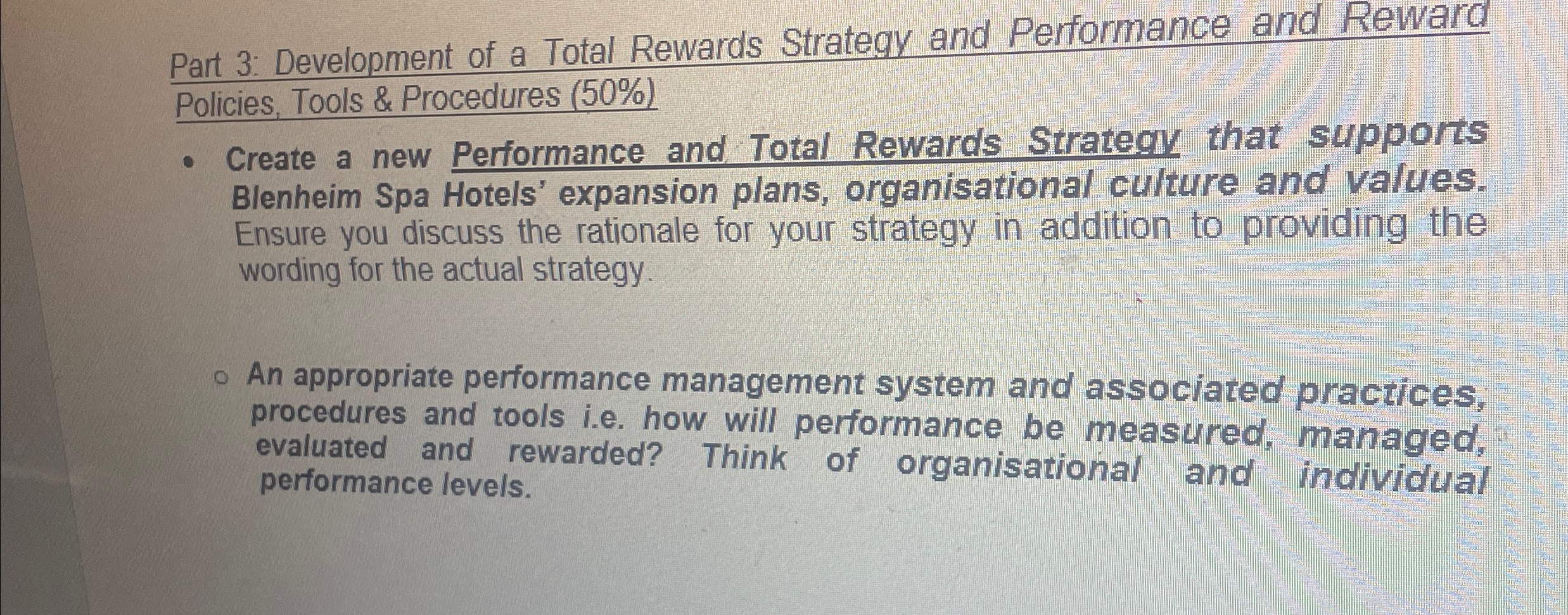 Solved Part 3: Development of a Total Rewards Strategy and | Chegg.com