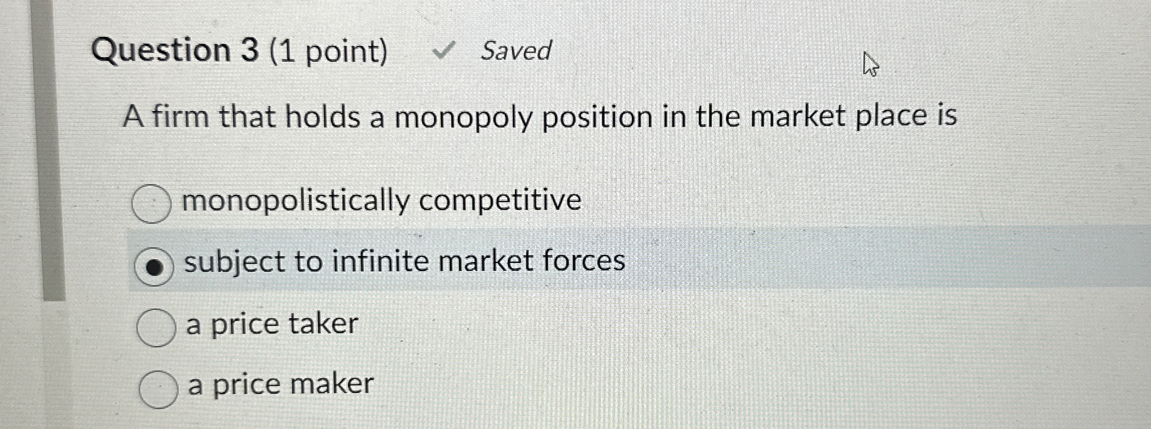 Solved Question 3 (1 ﻿point) ﻿SavedA firm that holds a | Chegg.com