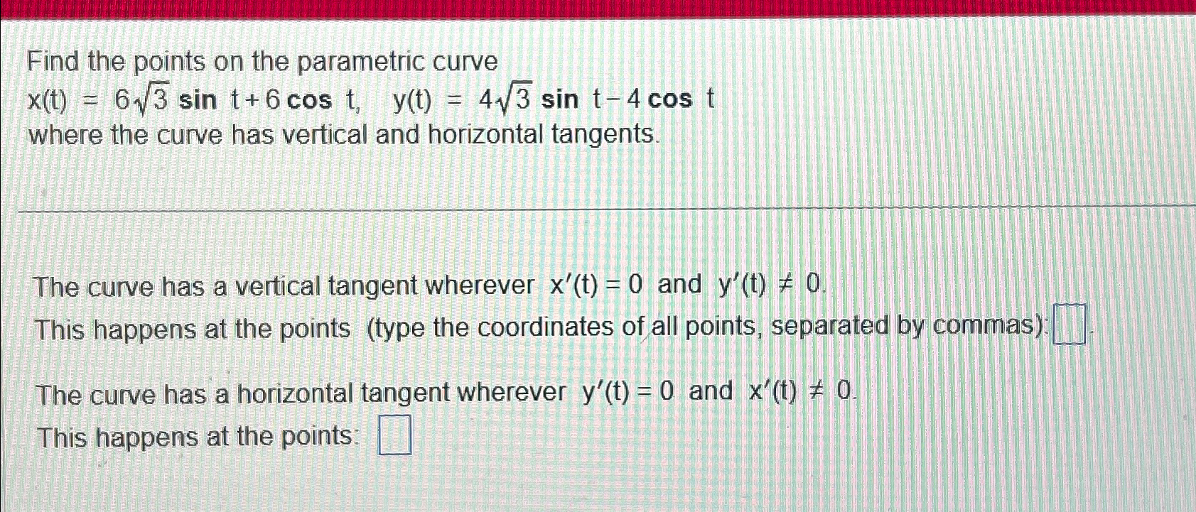 Solved Find the points on the parametric | Chegg.com