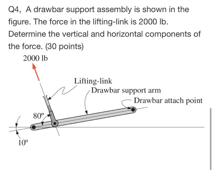 Solved Q4, A drawbar support assembly is shown in the | Chegg.com