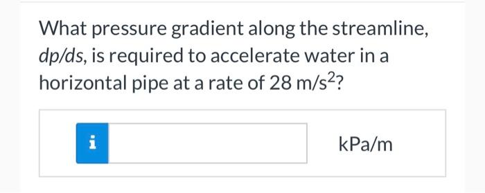 Solved What pressure gradient along the streamline, dp/ds, | Chegg.com
