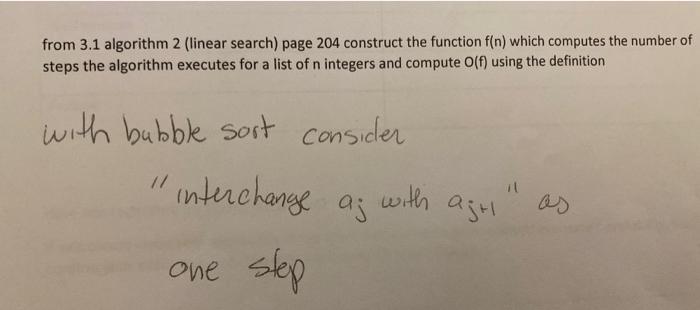 Solved from 3.1 algorithm 2 (linear search) page 204 | Chegg.com