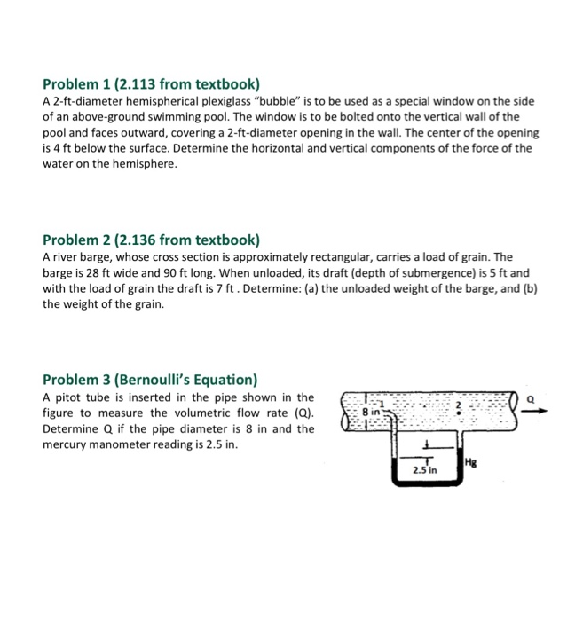 Solved Problem 1 (2.113 from textbook) A 2-ft-diameter | Chegg.com