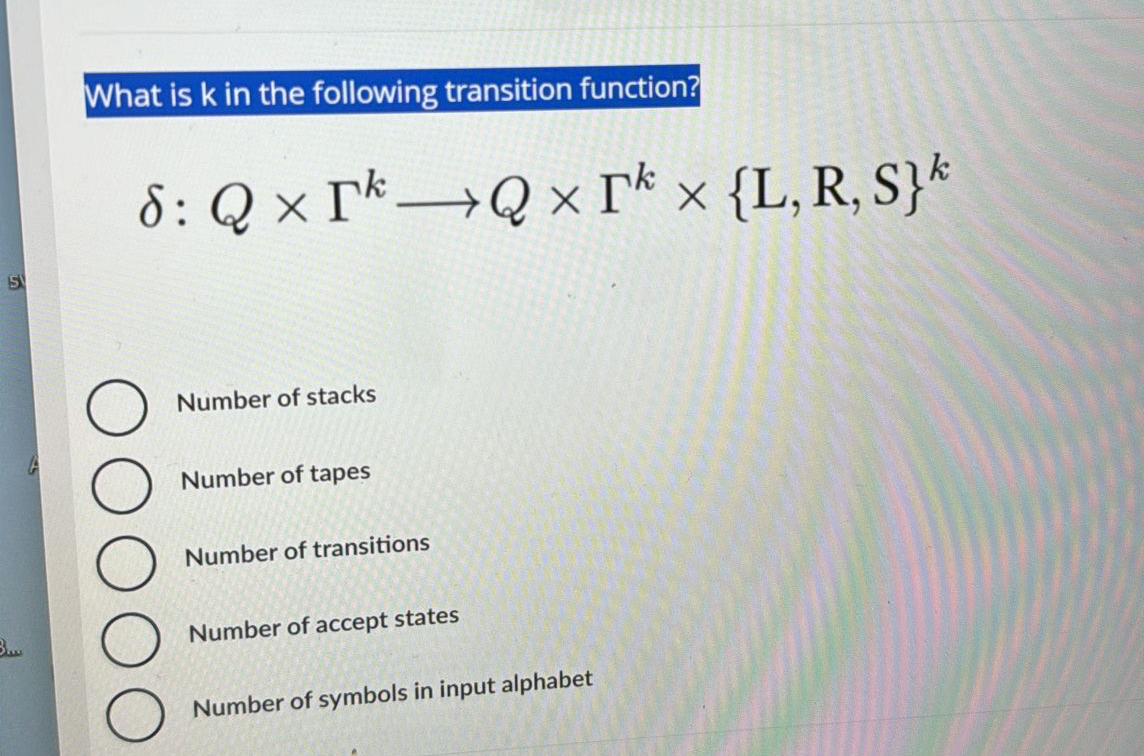 Solved What is k ﻿in the following transition | Chegg.com