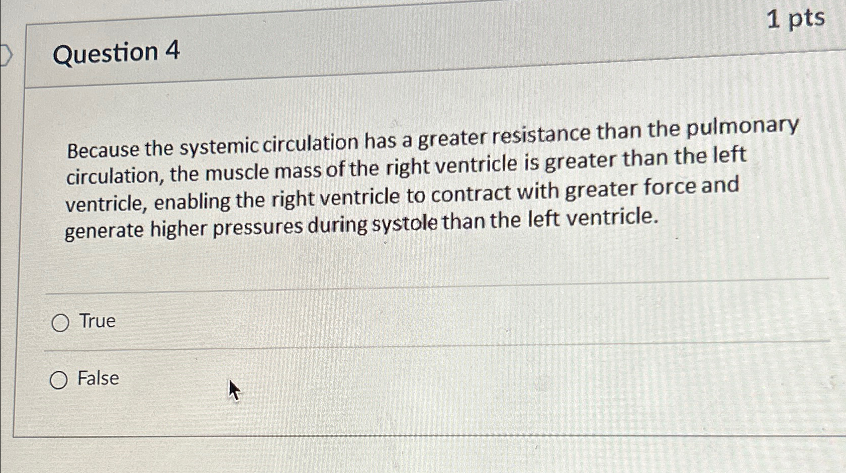 Solved Question 41ptsBecause the systemic circulation has a | Chegg.com