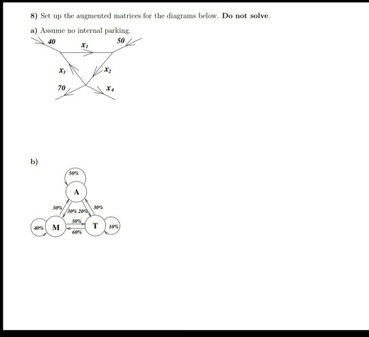 Solved 8) Set up the augmented matrices for the diagrams | Chegg.com