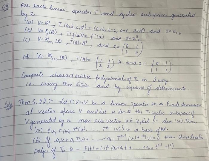 Solved 1. In each case, write the principal part of the | Chegg.com