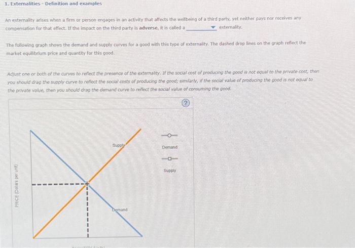 Solved 1. Externalities - Definition and examples An | Chegg.com
