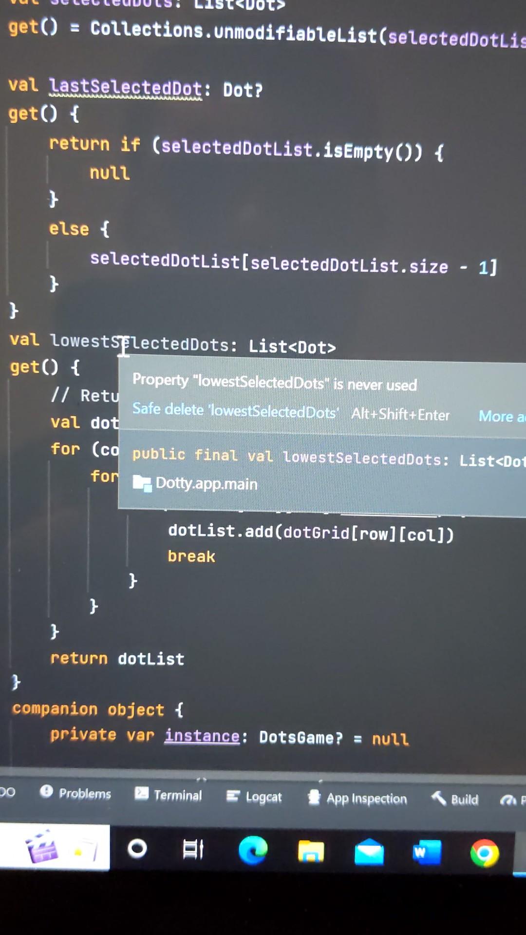 Solved Dotty keeps stopping App info Close app | Chegg.com
