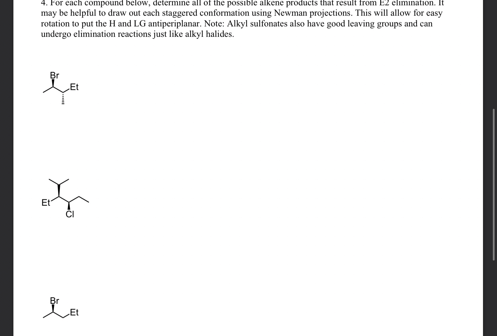 Solved For each compound below, determıne all of the | Chegg.com