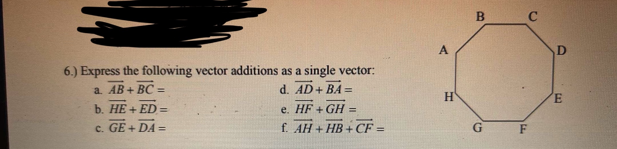 Solved 6.) ﻿Express the following vector additions as a | Chegg.com