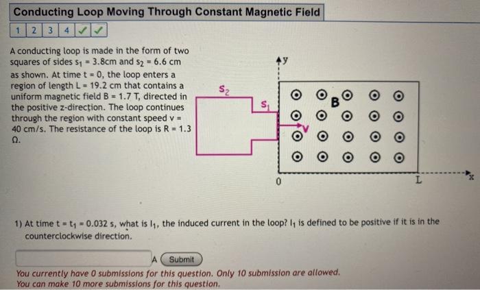 Solved Conducting Loop Moving Through Constant Magnetic | Chegg.com