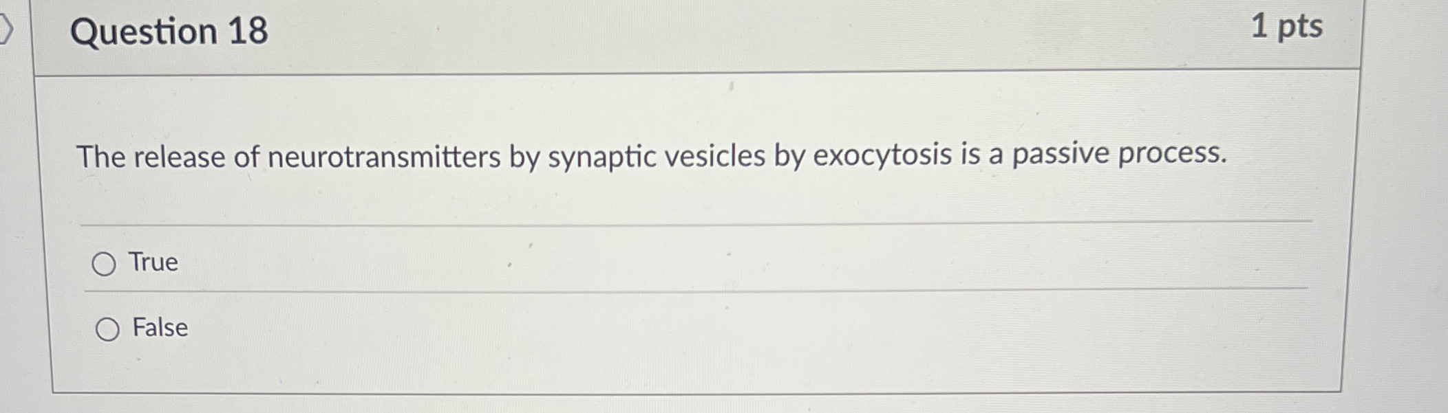 Solved Question 181 ﻿ptsThe release of neurotransmitters by | Chegg.com