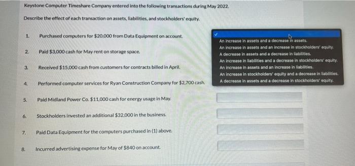 Solved Keystone Computer Timeshare Company entered into the | Chegg.com