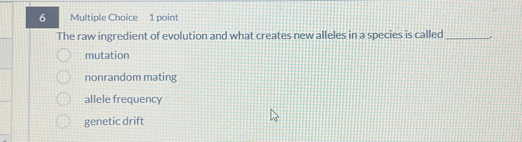 Solved 6Multiple Choice1 ﻿pointThe raw ingredient of | Chegg.com