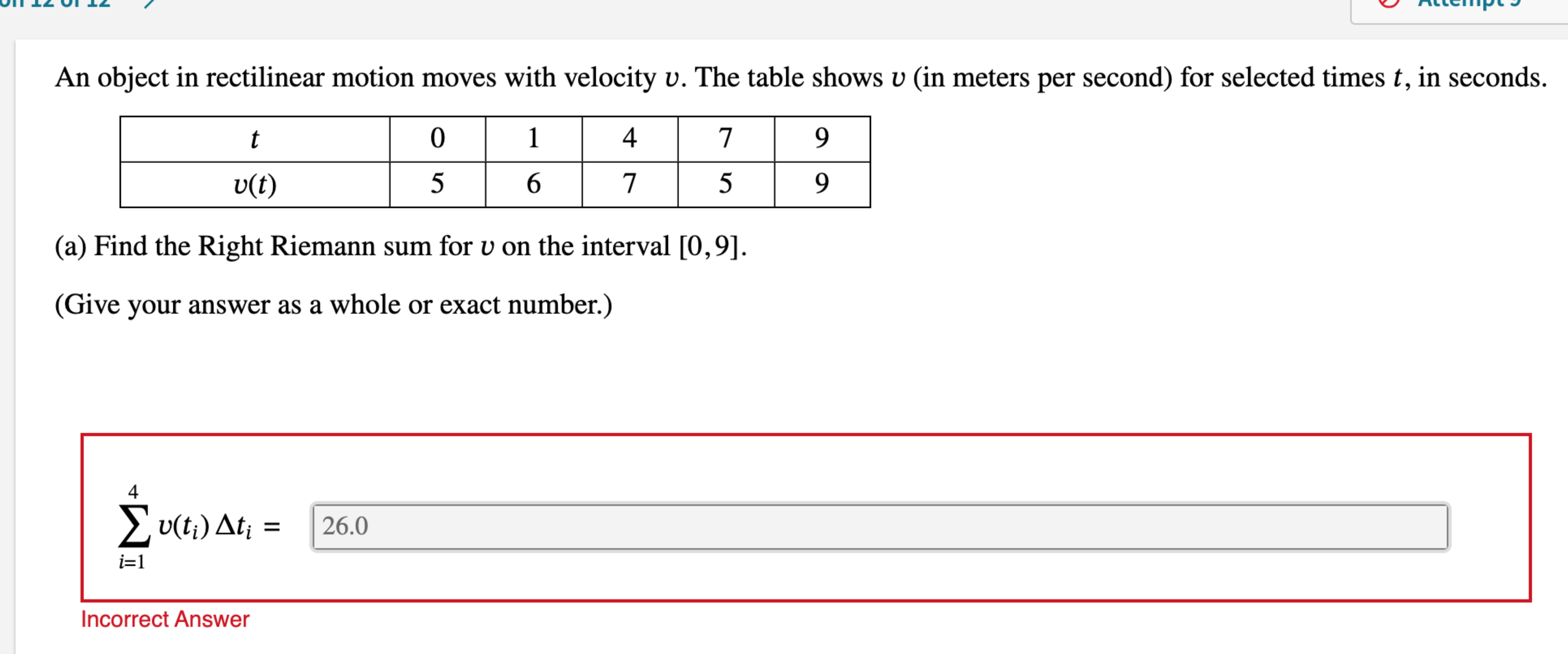 Solved An Object In Rectilinear Motion Moves With Velocity